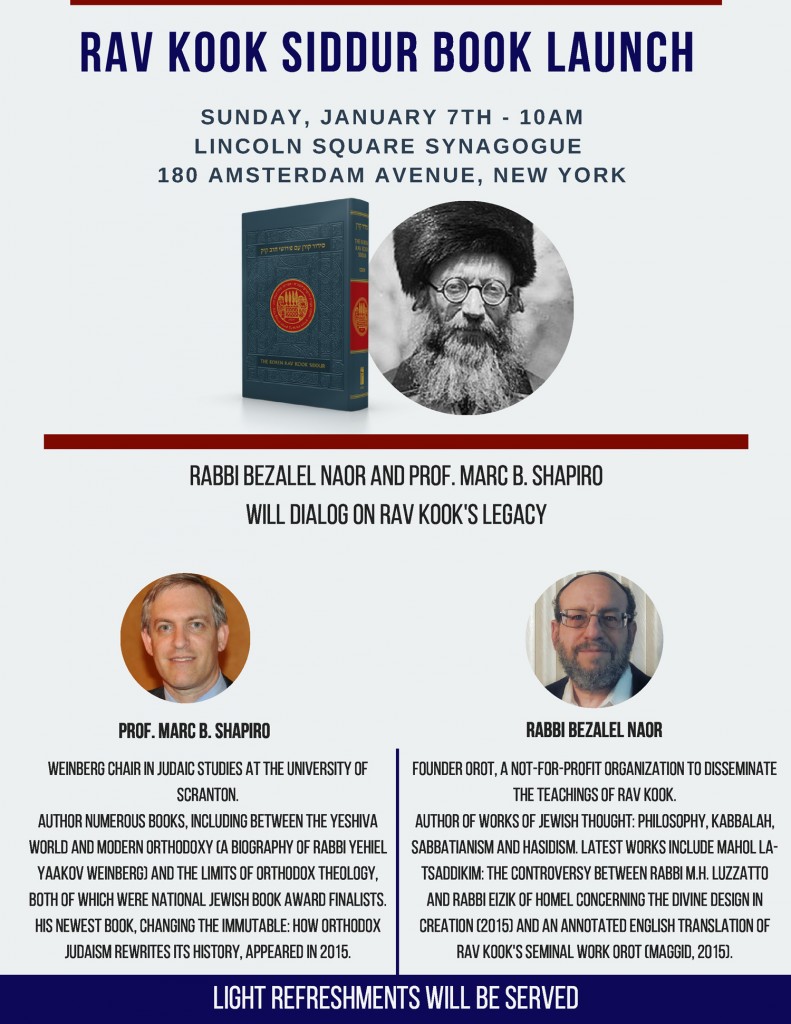 Rav Kook Siddur Book Launch - Orot